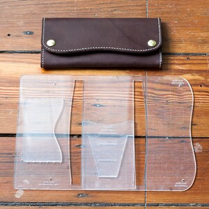 Leather Roper Style Long Wallet Acrylic Template Set Leathercraft ...