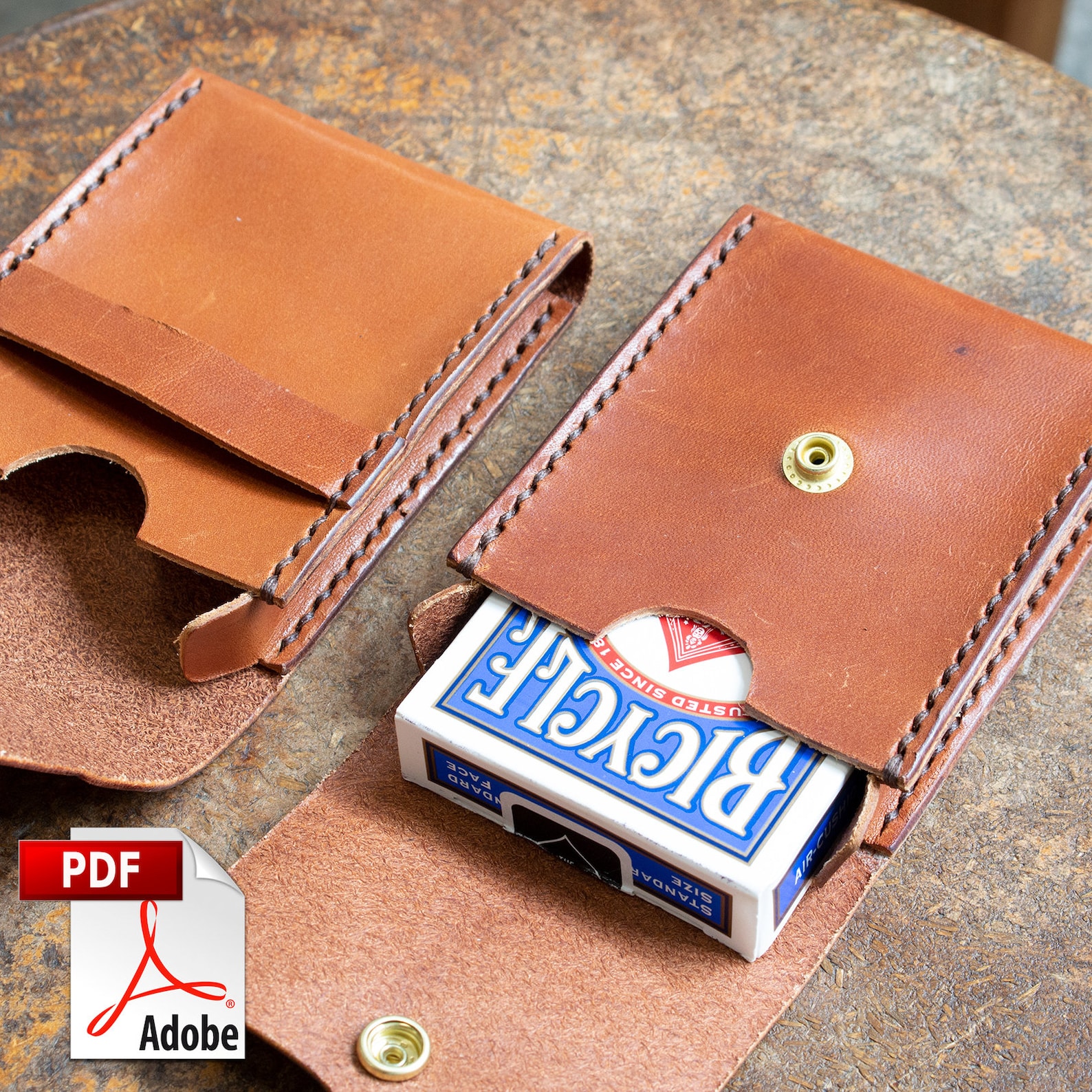 Leather Playing Cards Case PDF Digital Template Set - Etsy