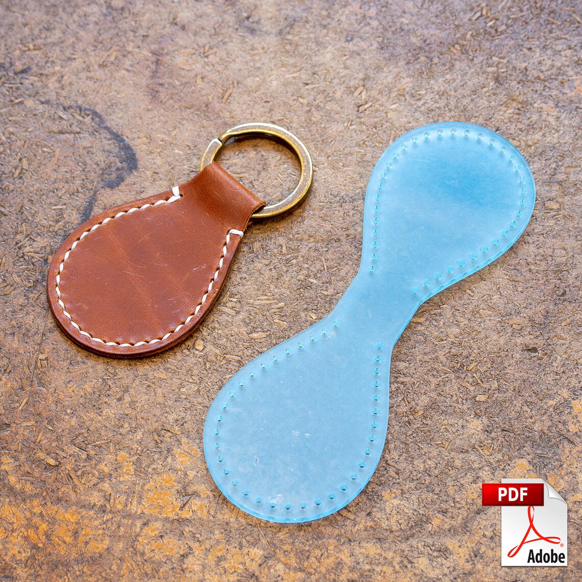 Classic Leather Key Fob Digital PDF Template - Etsy