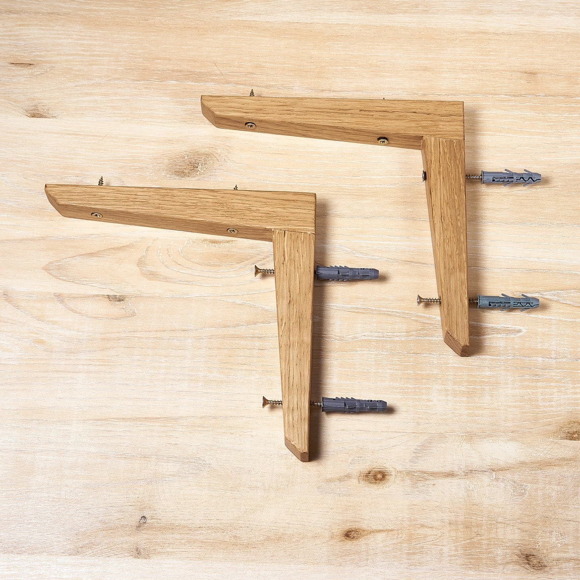 Solid Wood Brackets for Shelf, Oak L Bracket for 7 and More Shelves - Etsy