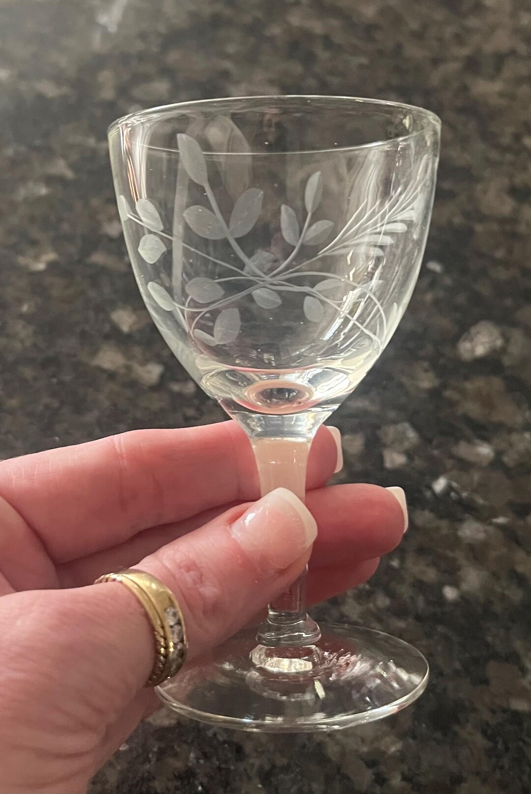 Set of 9 Vintage, Etched Glass, Sherry / Wine Glasses - Etsy