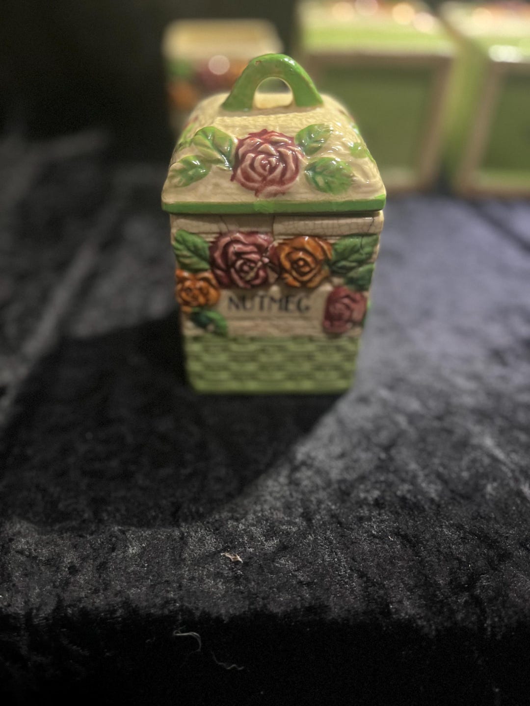 Antique Vintage Nutmeg Floral Basket Weave Canister 1930s Japan - Etsy