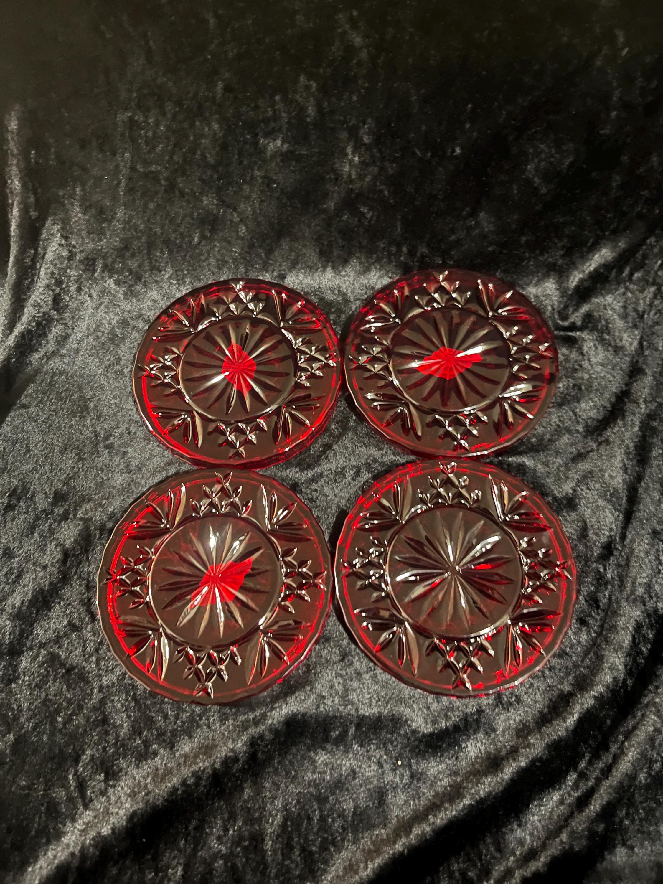 Godinger Dublin Red Crystal Coasters Set of 4 Shannon by Godinger - Etsy