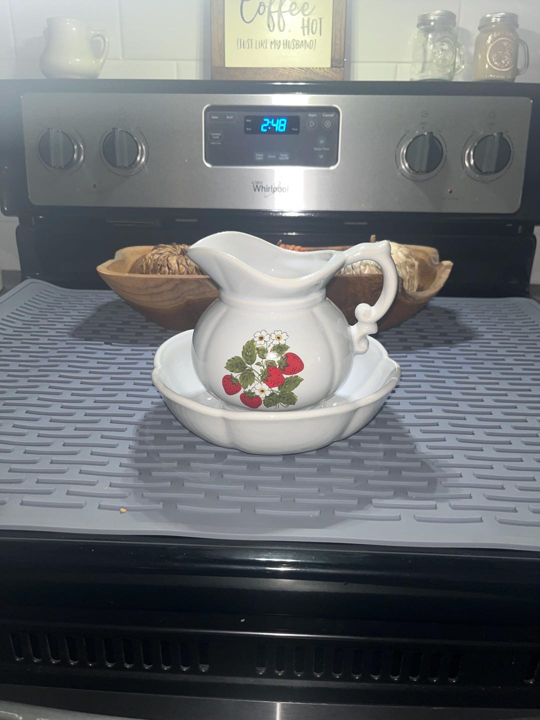 Mccoy Strawberry Pitcher and Bowl 7528 - Etsy