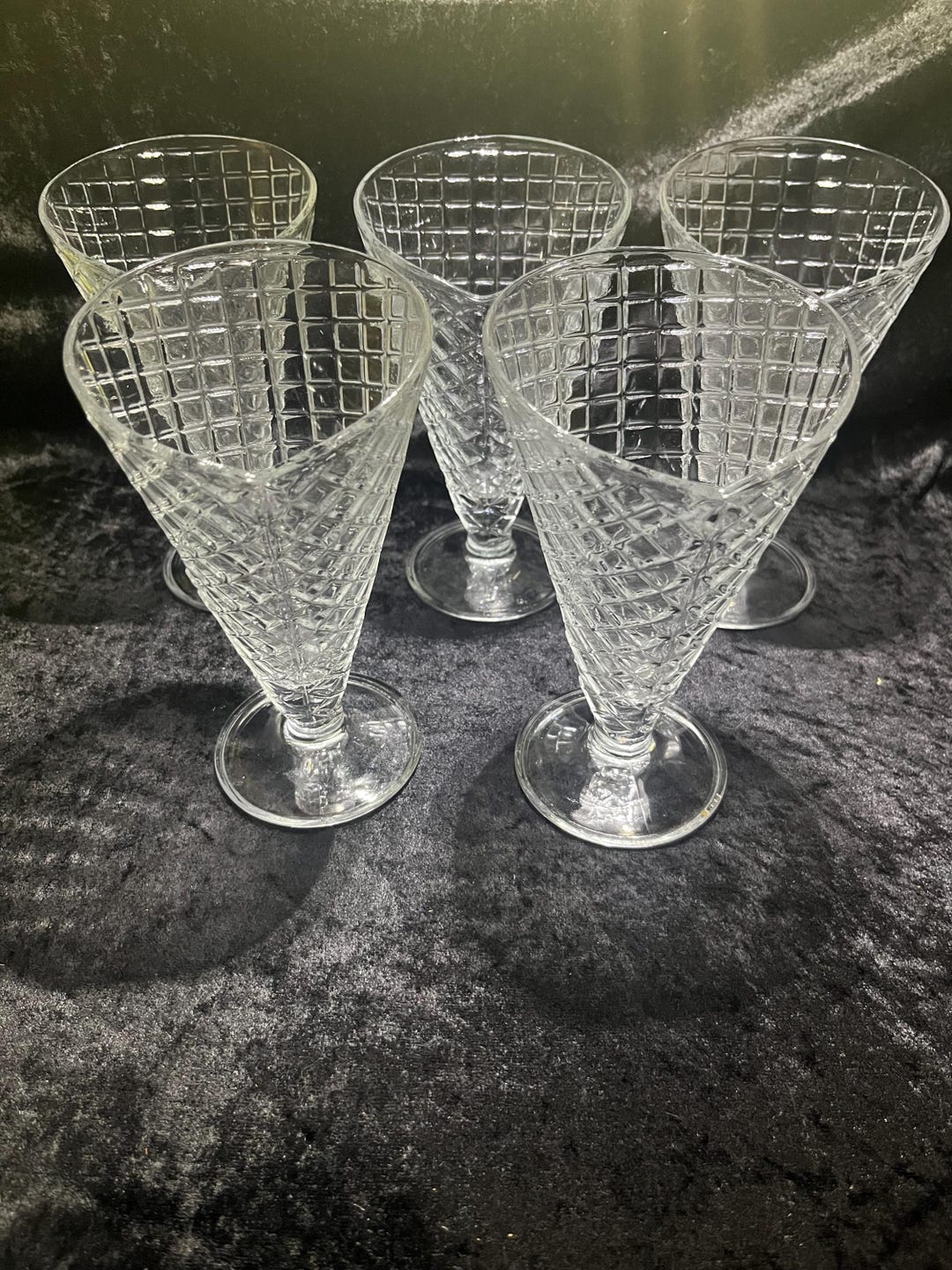 5 Bormioli Rocco Cornetto Waffle Cone Shaped Dessert Ice Cream Sundae ...