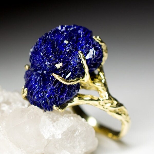 Raw Azurite Ring - Etsy
