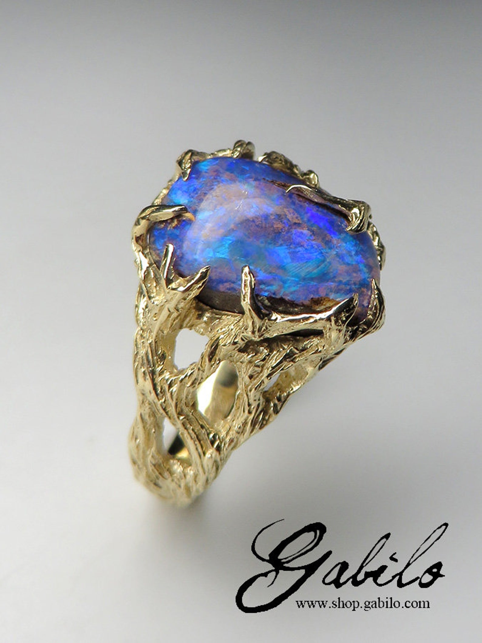 Ring Opal Gold Australian The Hobbit style eye of sauron Frodo | Etsy