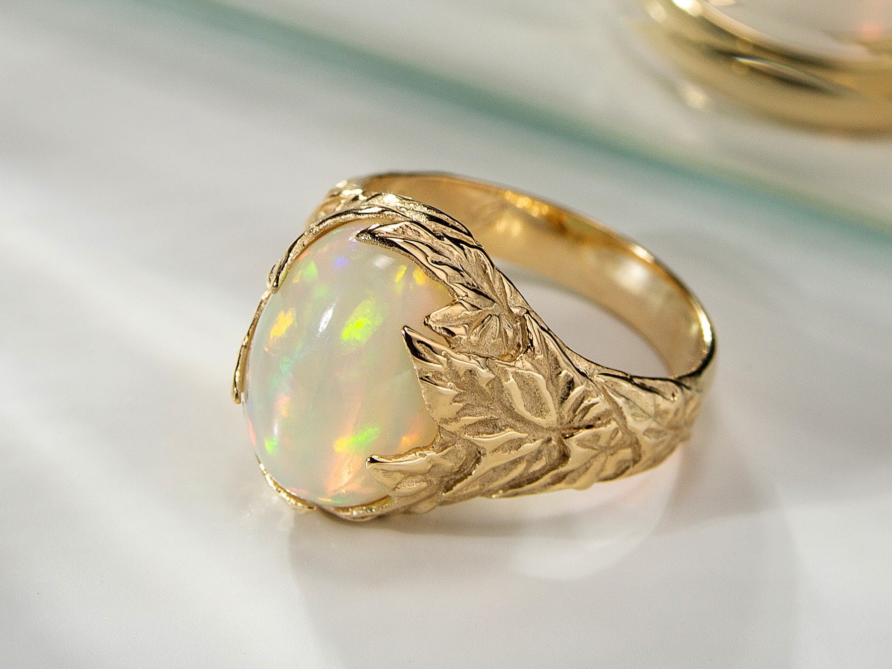 Äthiopischer Opal Gold Efeu Lierre Ring LGBTQ Hochzeit Gay | Etsy