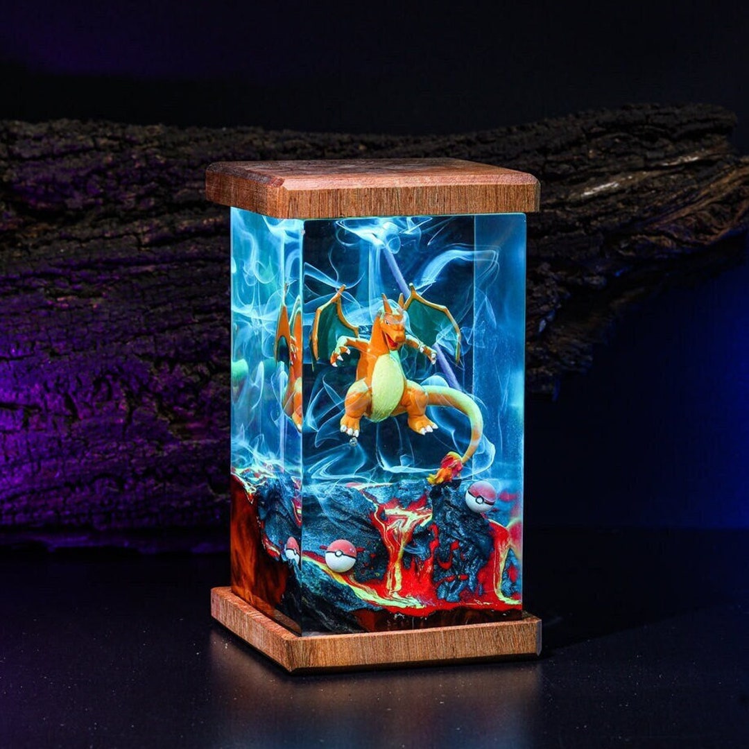 CHARIZARD POKEMON Epoxy Lamp Custom Pokemon Resin Lamp Resin Night ...