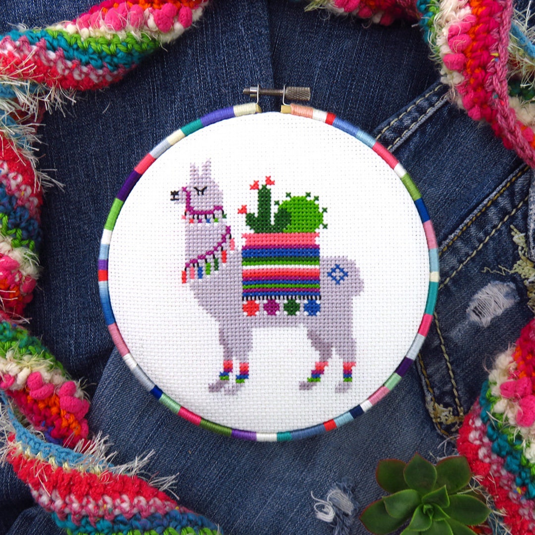 Llama Cross Stitch Pattern, Alpaca Cross Stitch Pdf, Cute Cross Stitch ...