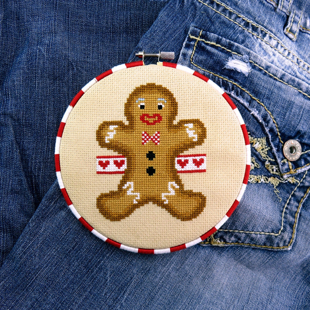 Gingerbread Man Cross Stitch Pattern, Gingie Christmas Decorations ...