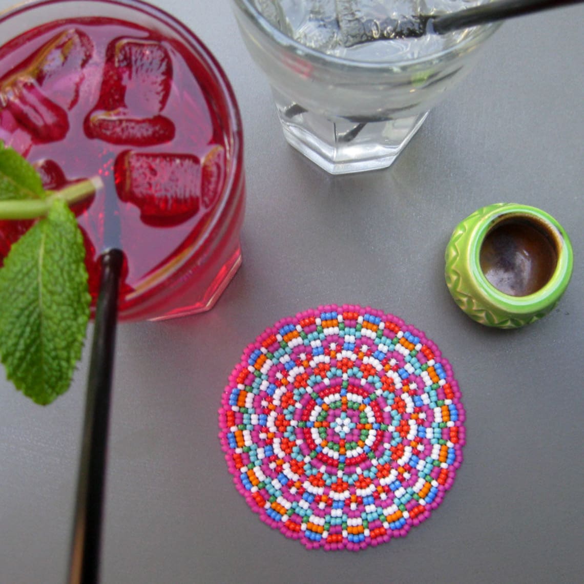 Beaded Coaster Beading Tutorial Seed Bead Pattern Beading - Etsy Australia