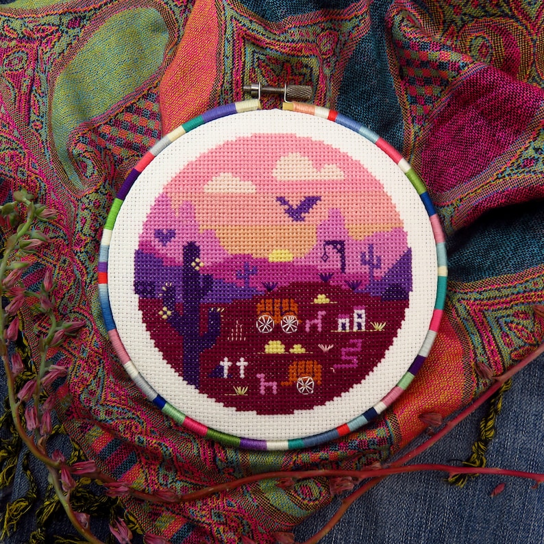 Desert Cross Stitch Pdf Pattern, Advanced Cross Stitch Pattern, Cactus ...