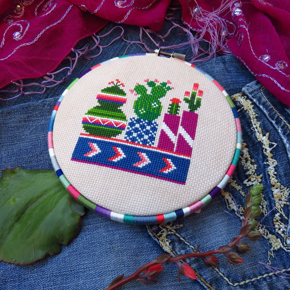 Cactus Cross Stitch Pattern Pdf Plant Cross Stitch - Etsy