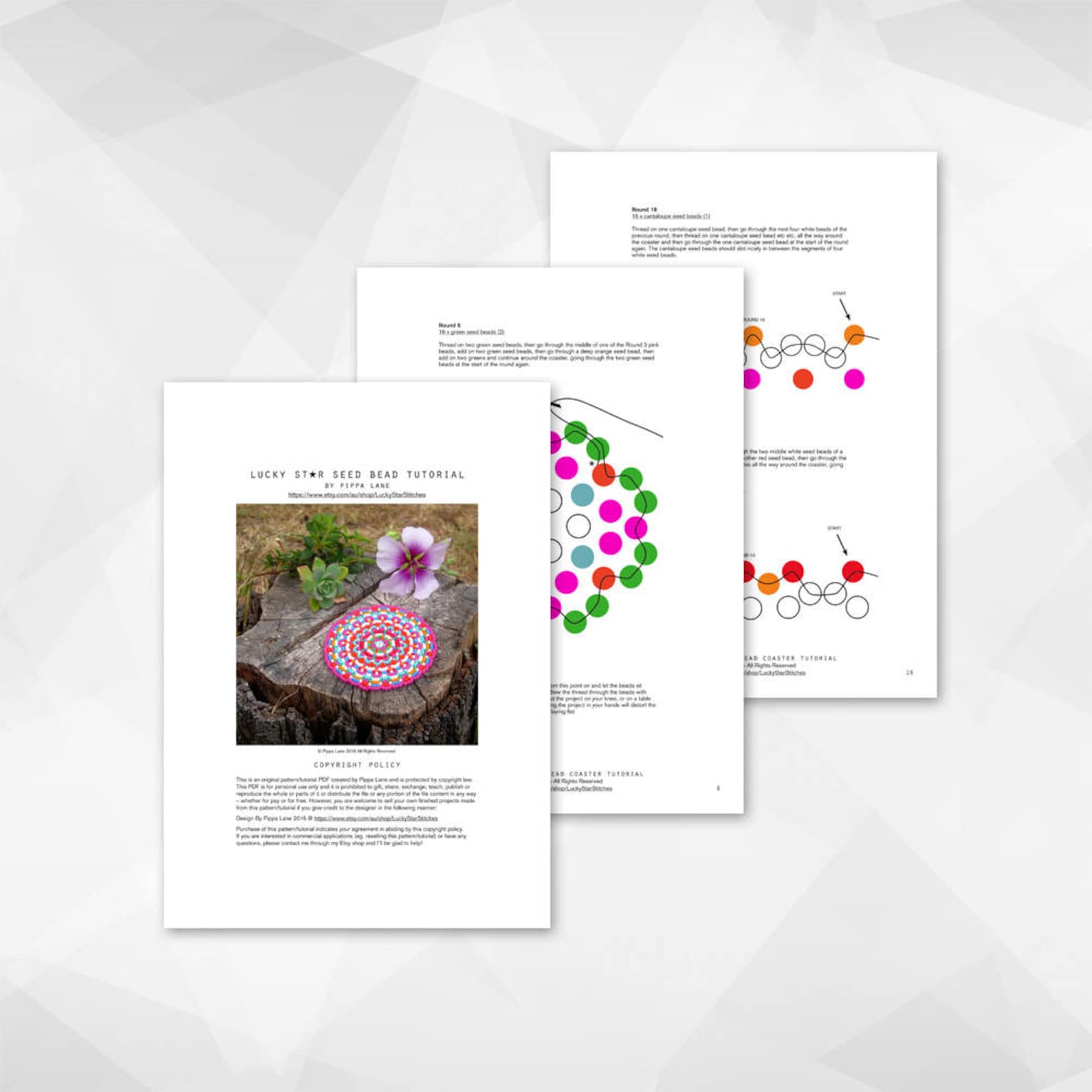 Beaded Coaster Beading Tutorial, Seed Bead Pattern, Beading Pattern ...