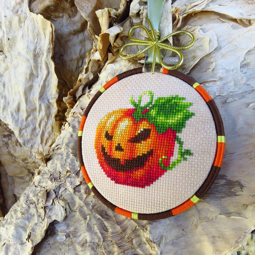 Halloween Pumpkin Cross Stitch Pattern, Halloween Cross Stitch Pattern ...
