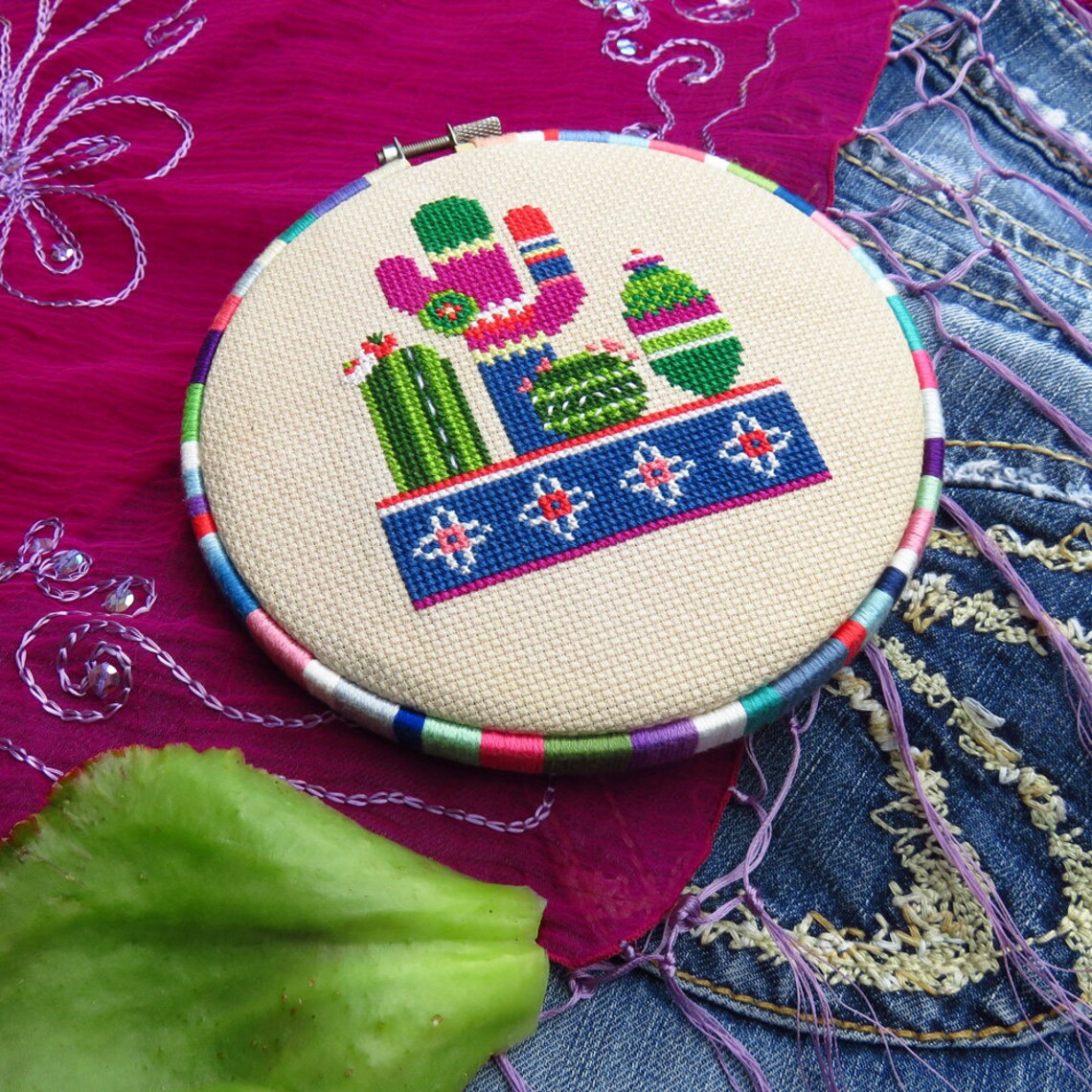 Cactus Cross Stitch Pattern Pdf Succulent Cross Stitch | Etsy