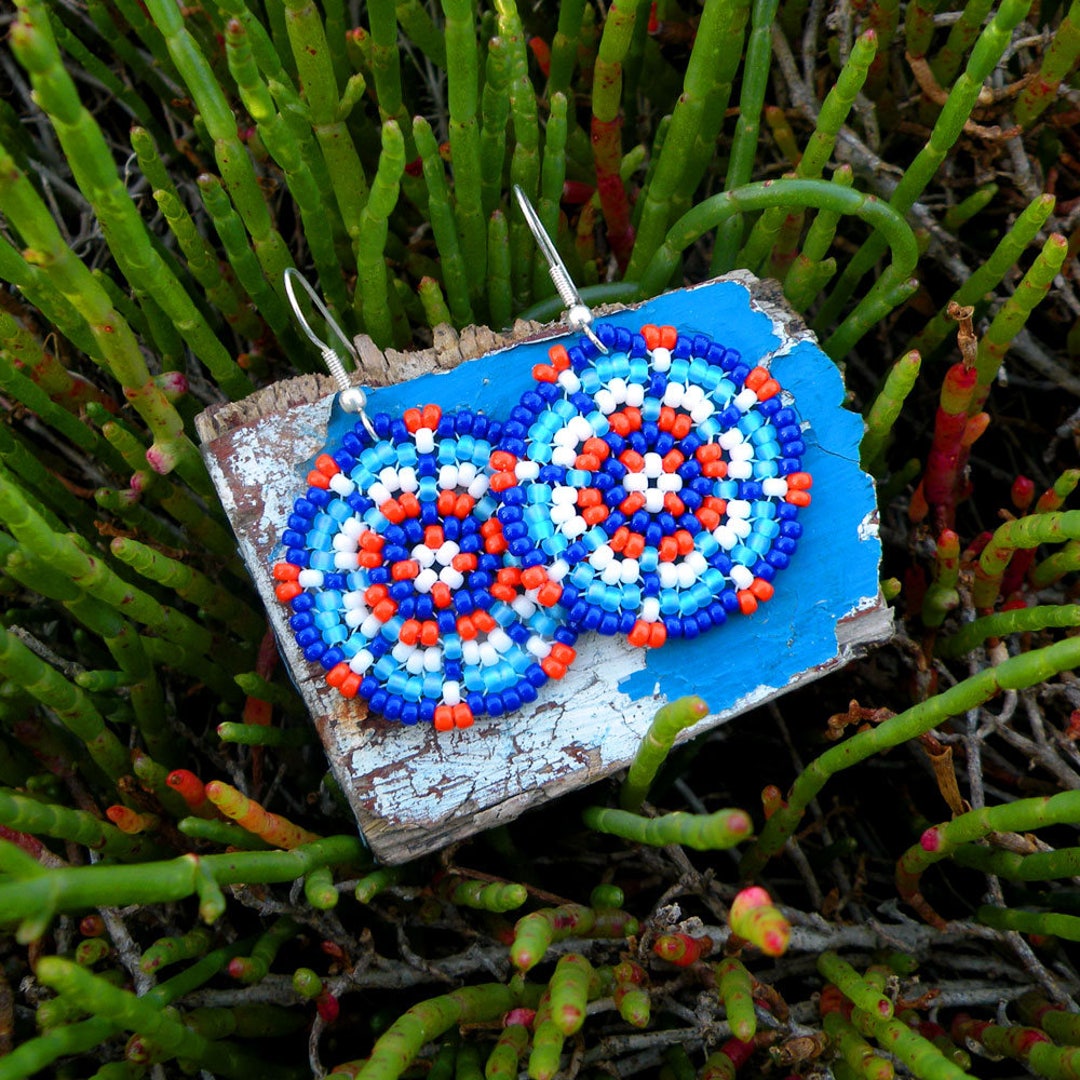 Toho Beaded Earrings Tutorial, Seed Bead Pattern, Round Peyote Beading Pattern, Beadweaving ...