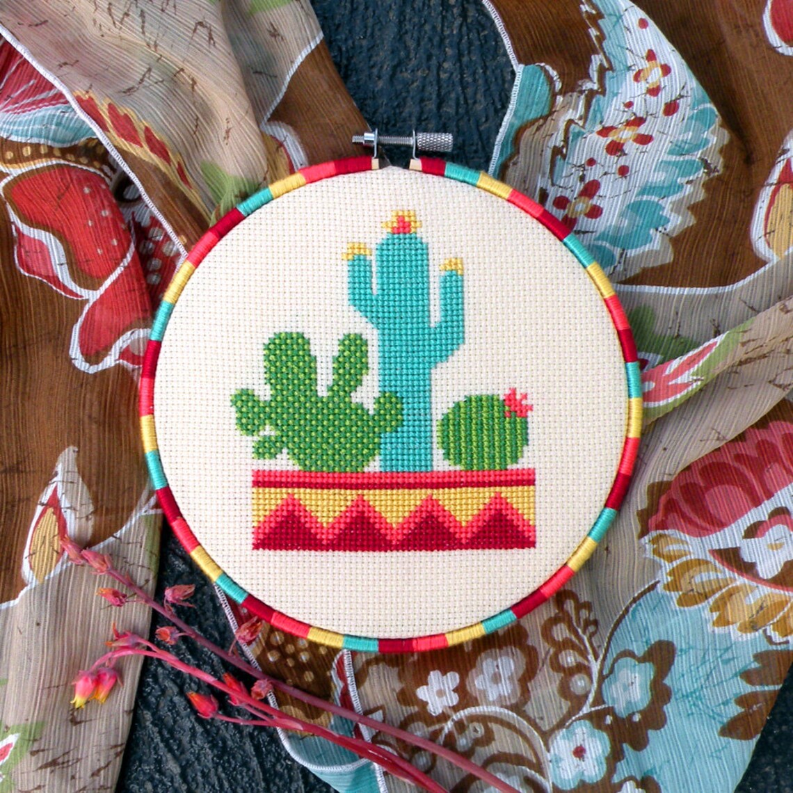 Cactus Cross Stitch Pattern Cactus Needlepoint Modern Cross - Etsy