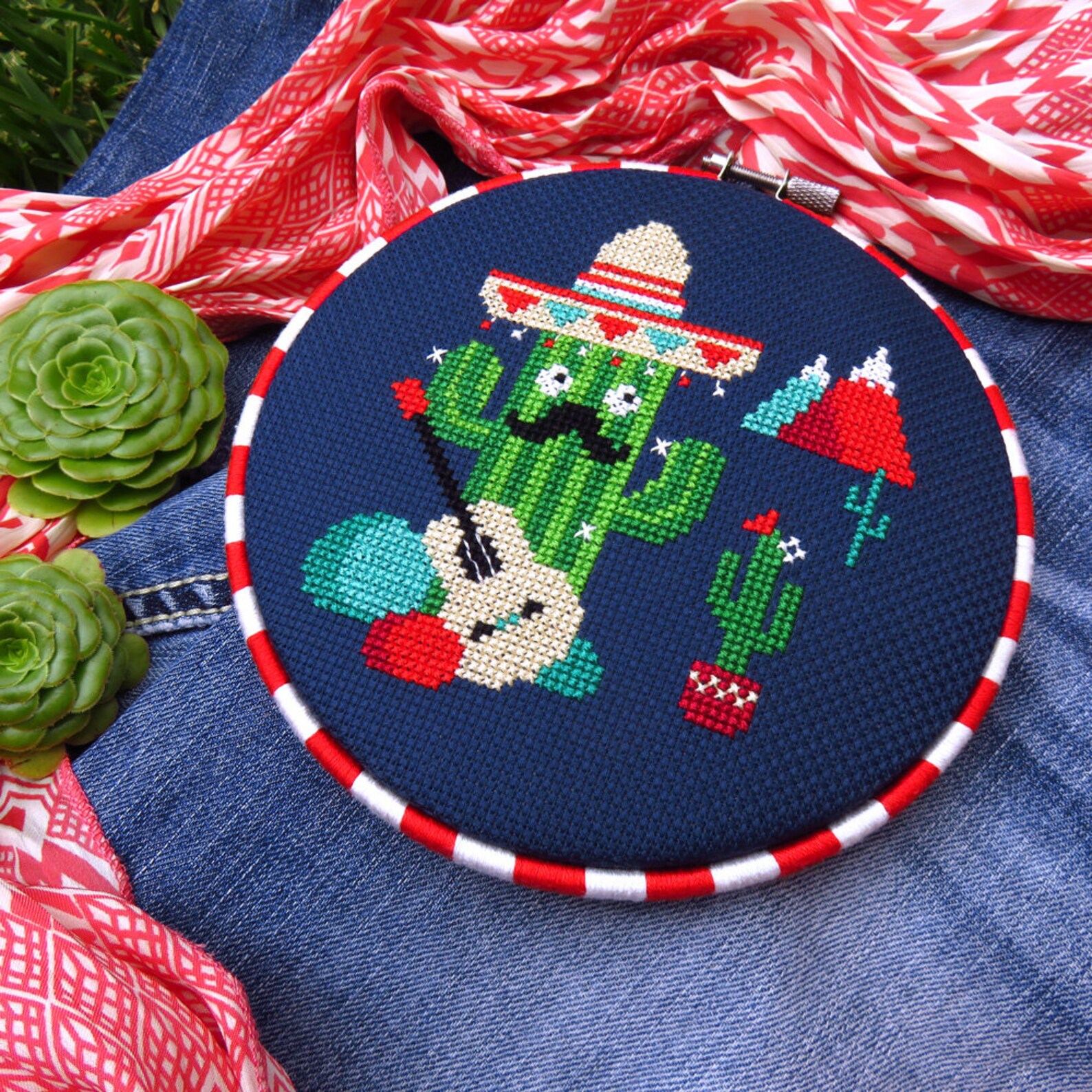 Mexican Cross Stitch Pattern Cactus Cross Stitch Funny Cross | Etsy