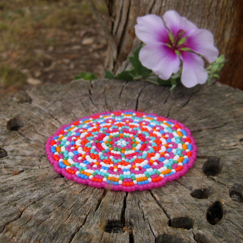 Beaded Coaster Beading Tutorial, Seed Bead Pattern, Beading Pattern ...