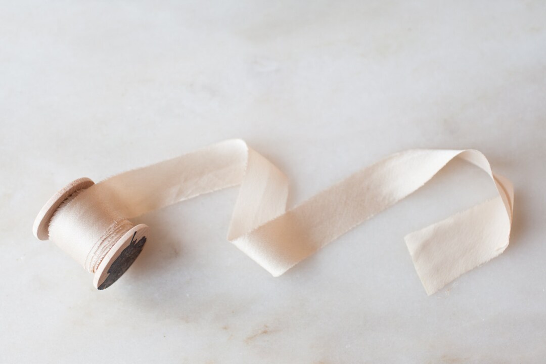 Pale Blush Hand-dyed Silk Ribbon | Handmade + Naturally-dyed | 1 ...