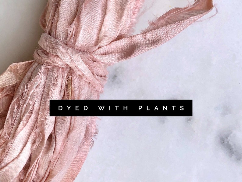 Upcycled Sari Silk Ribbon | Natural Dye | Hand Dyed With Flowers and ...