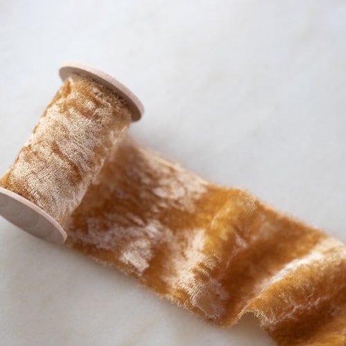 Velvet Silk Ribbon Olive Green 2 Wide Handmade - Etsy