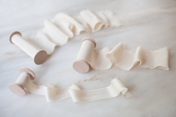 Champagne Cream Silk Ribbon 4 Wide Handmade Hand - Etsy