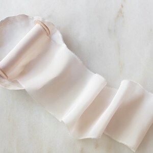 Pale Blush Silk Ribbon, 2" Wide | Handmade + Hand-dyed Ribbon for ...