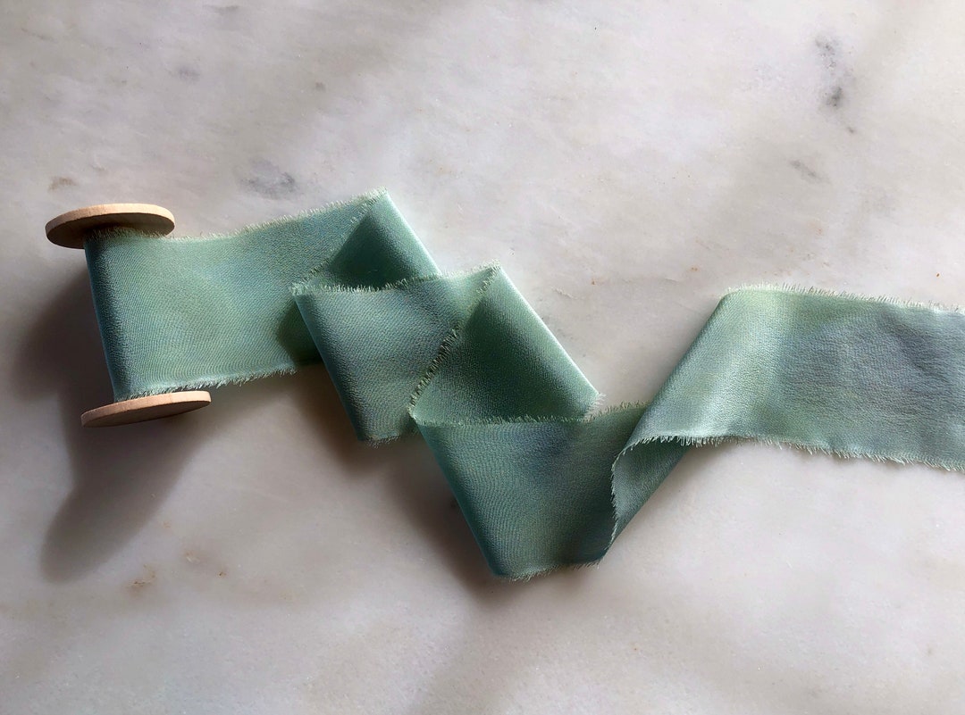 Blue Spruce | Handmade Silk Ribbon | Hand-dyed Blue-green Botanical ...