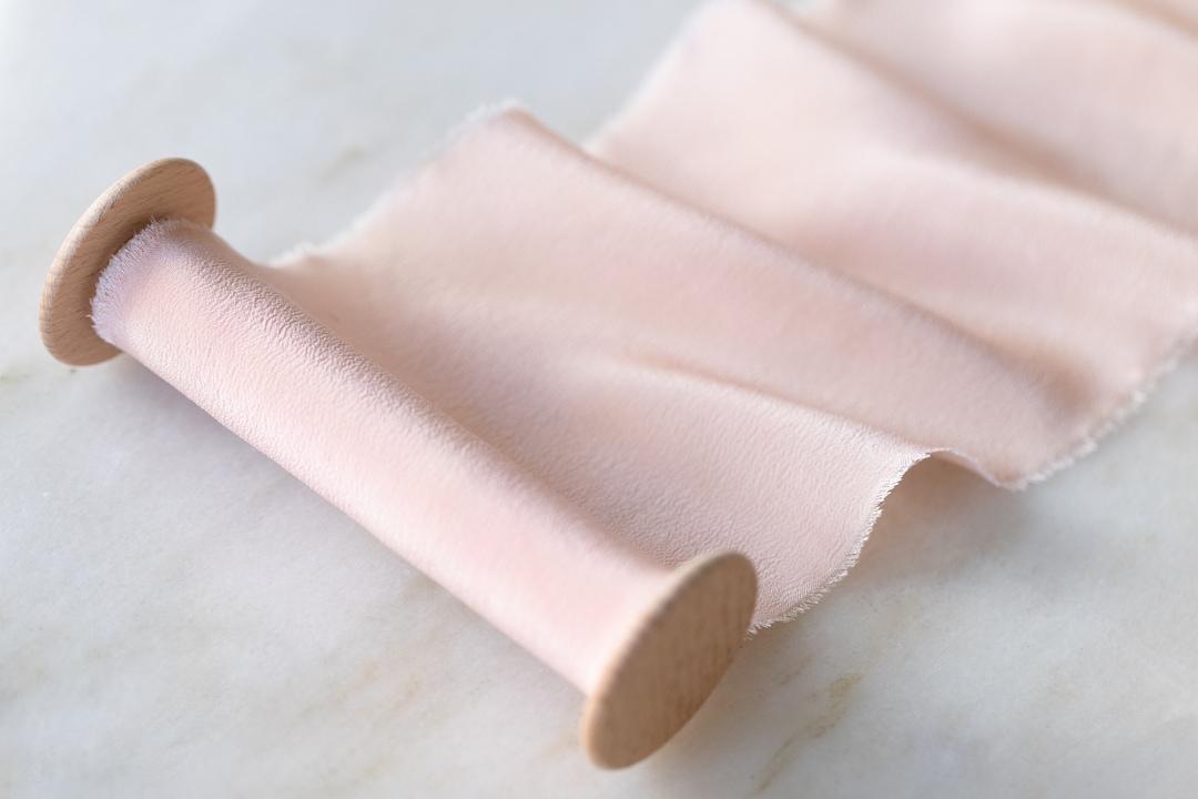 Hand Dyed Blush Pink Silk Ribbon | Toinette | 4" Wide | Handmade and ...