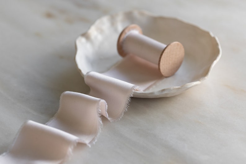 Pale Blush Bamboo Silk Ribbon 2 Wide Handmade Hand - Etsy