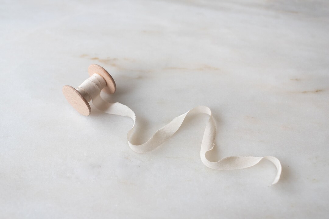 Handmade Champagne Silk Ribbon: Hand-dyed Cream Ribbon for Wedding ...