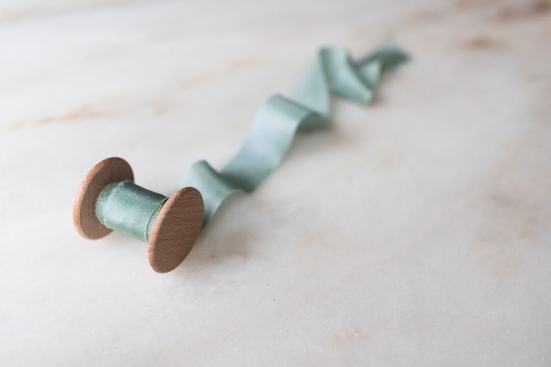 Seaglass, Blue-green Silk Ribbon, 1" Wide | Handmade + Hand-dyed for ...