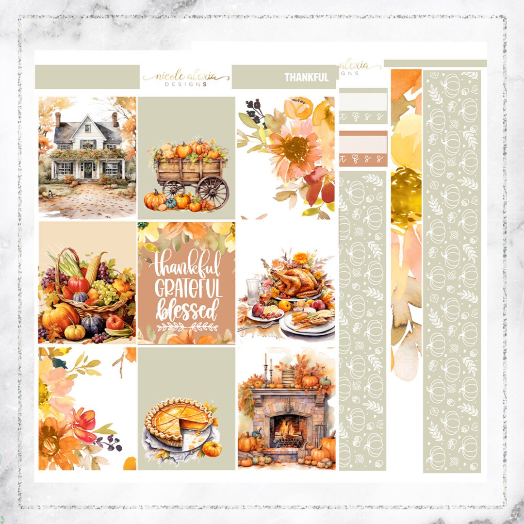 Thankful Mini Planner Sticker Kit Planner Stickers - Etsy
