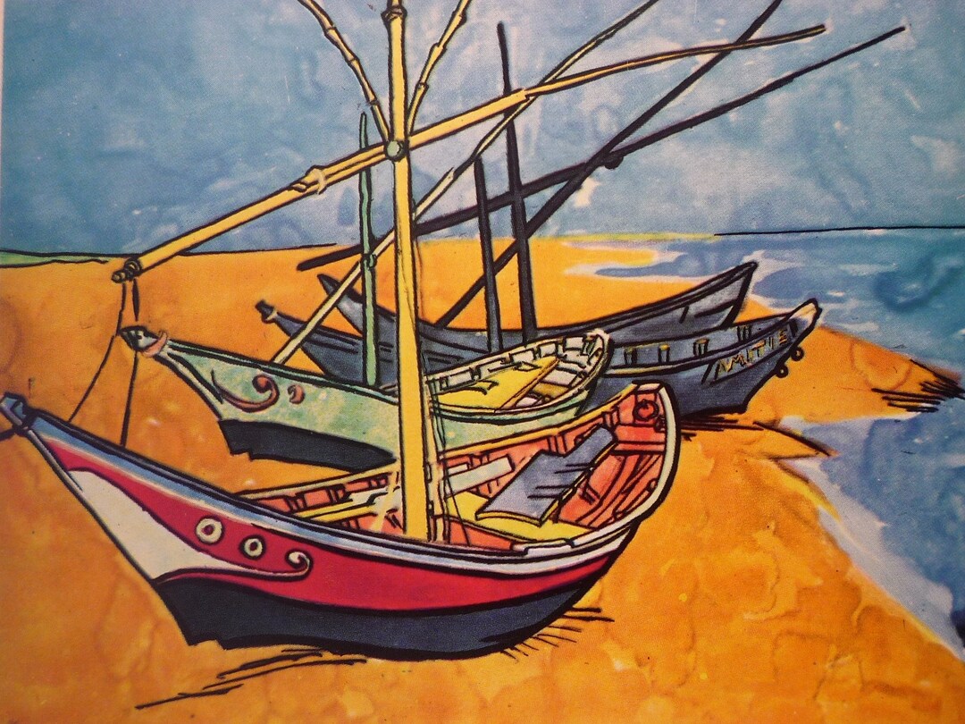 Van Gogh - Boats on the Beach - Beautiful Art Print - for Sailors Beach ...