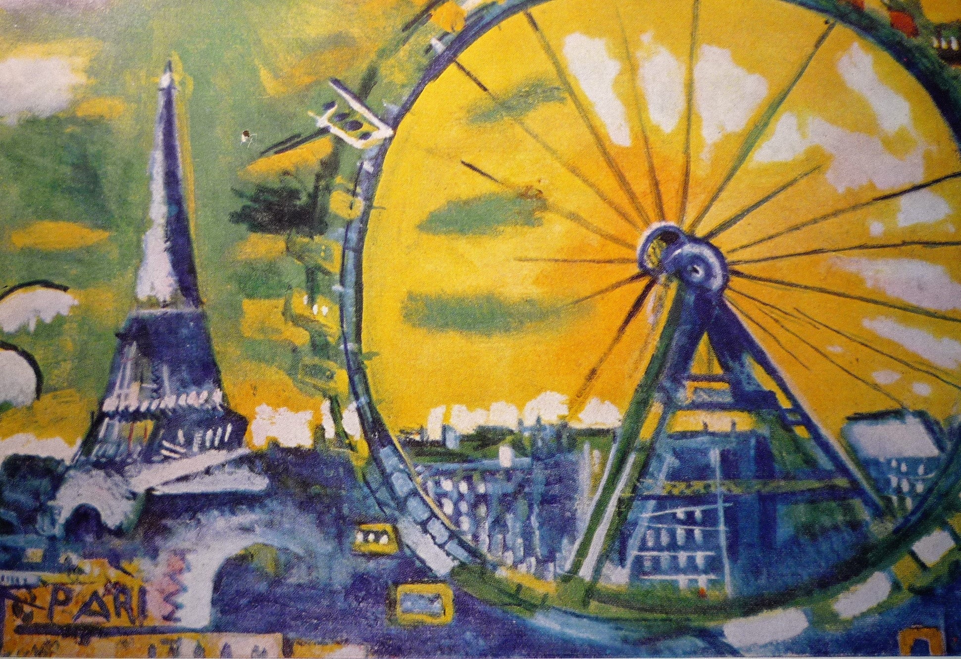 Chagall Paris the Eiffel Tower the Giant Wheel - Art Print - Gift for ...