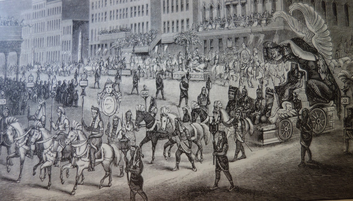 New Orleans Mardi Gras Parade 1865 French Quarter Framable Art Print ...