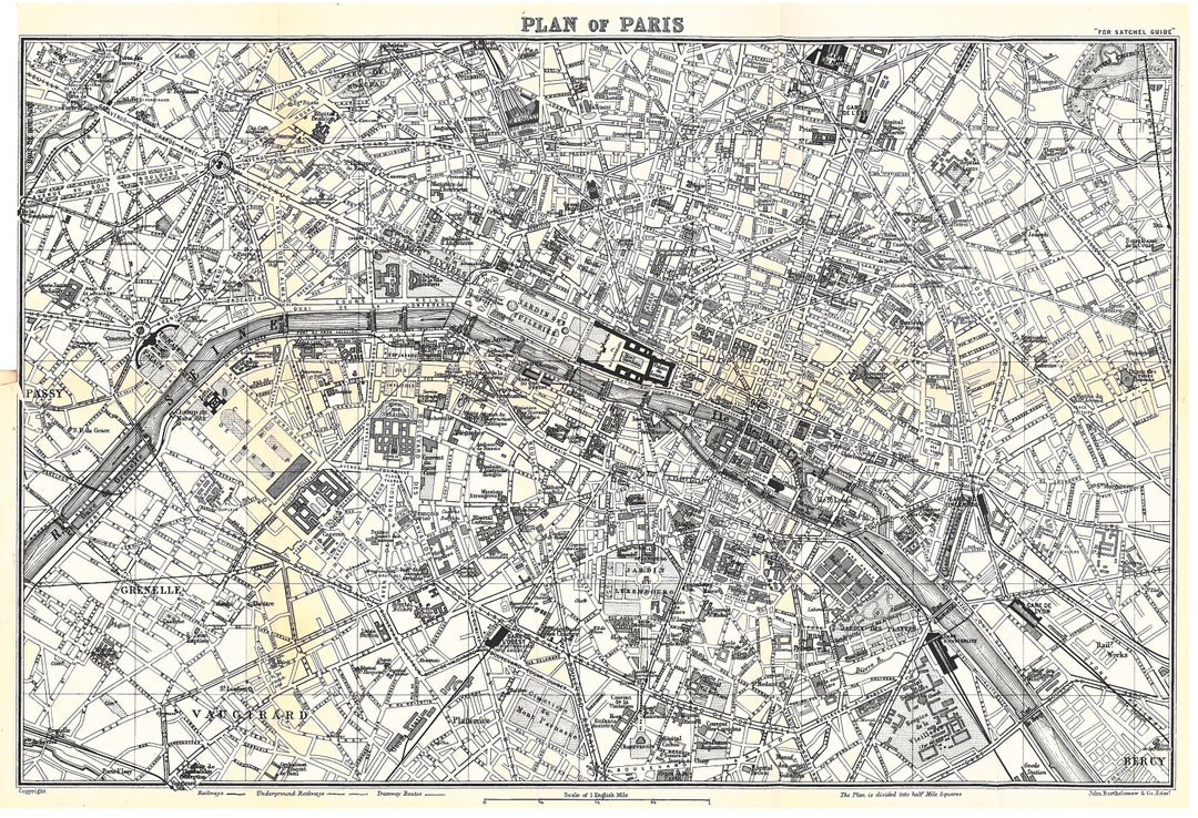 Plan of Paris 1910 Detailed Map for Traveler Beautiful Details Several ...