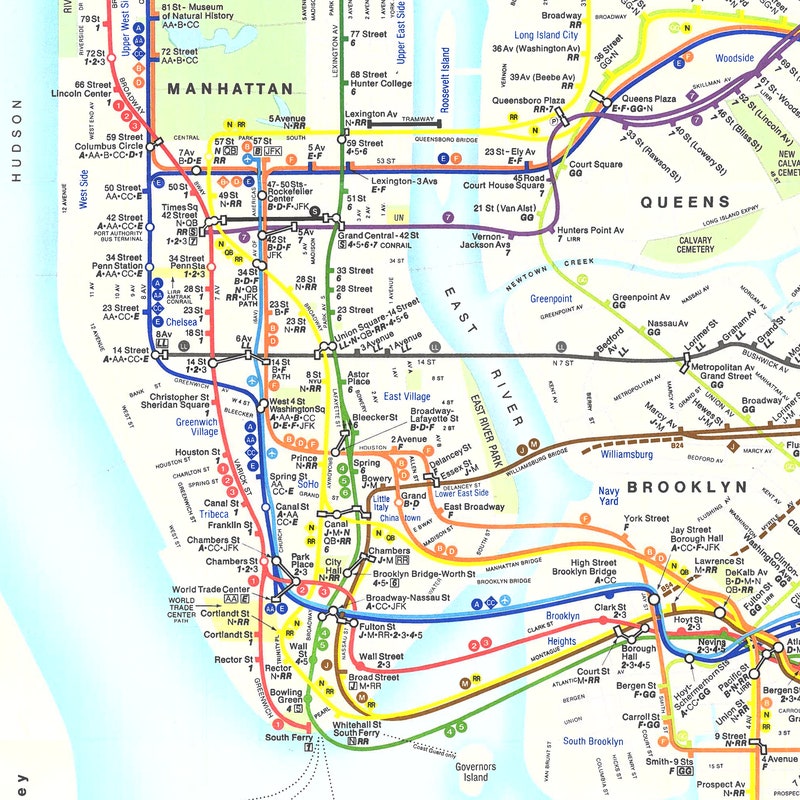 Path Train Map Manhattan - Etsy Canada