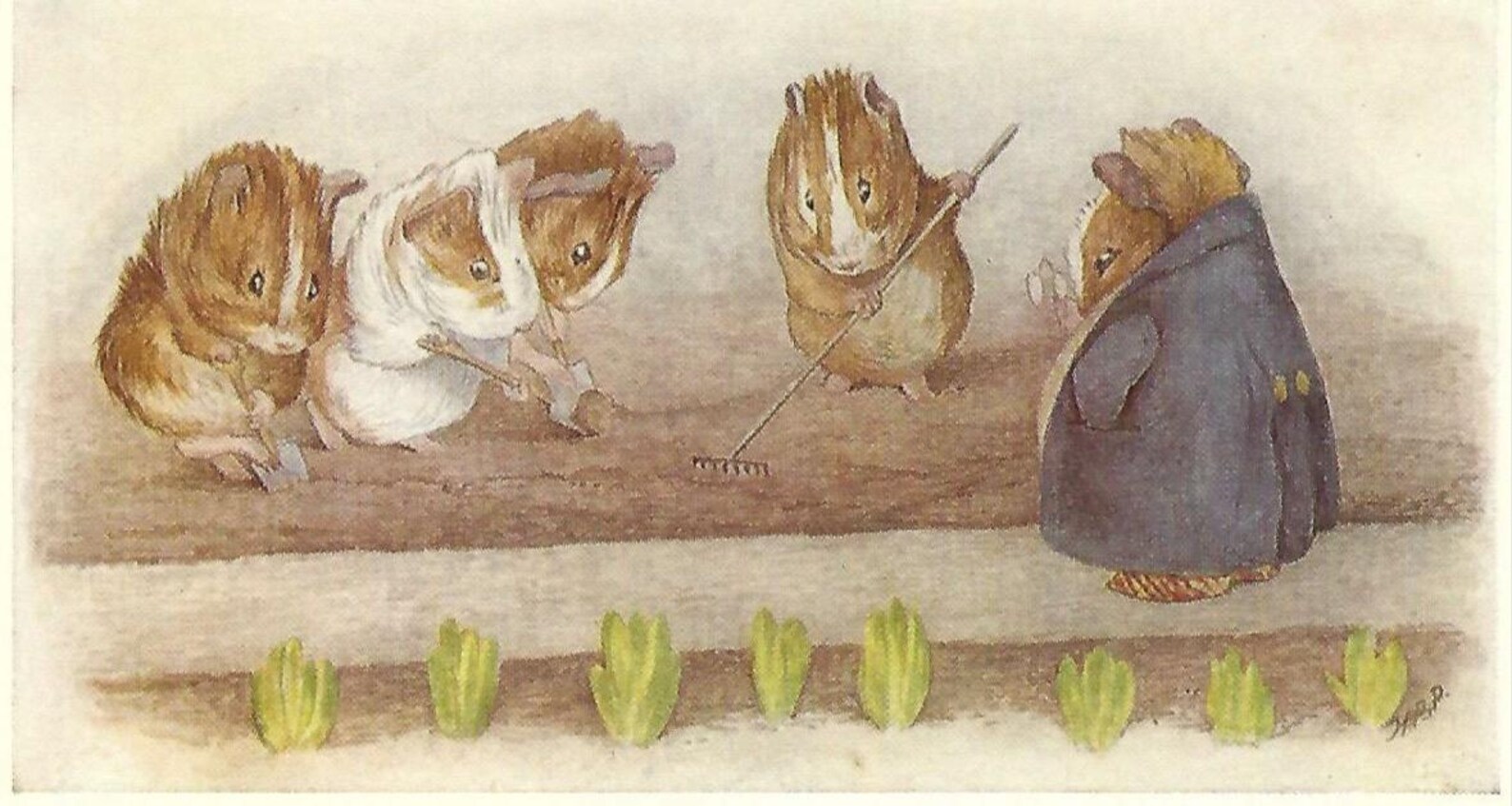 Beatrix Potter, Guinea Pigs Garden | Print Reproduction | Gift for ...