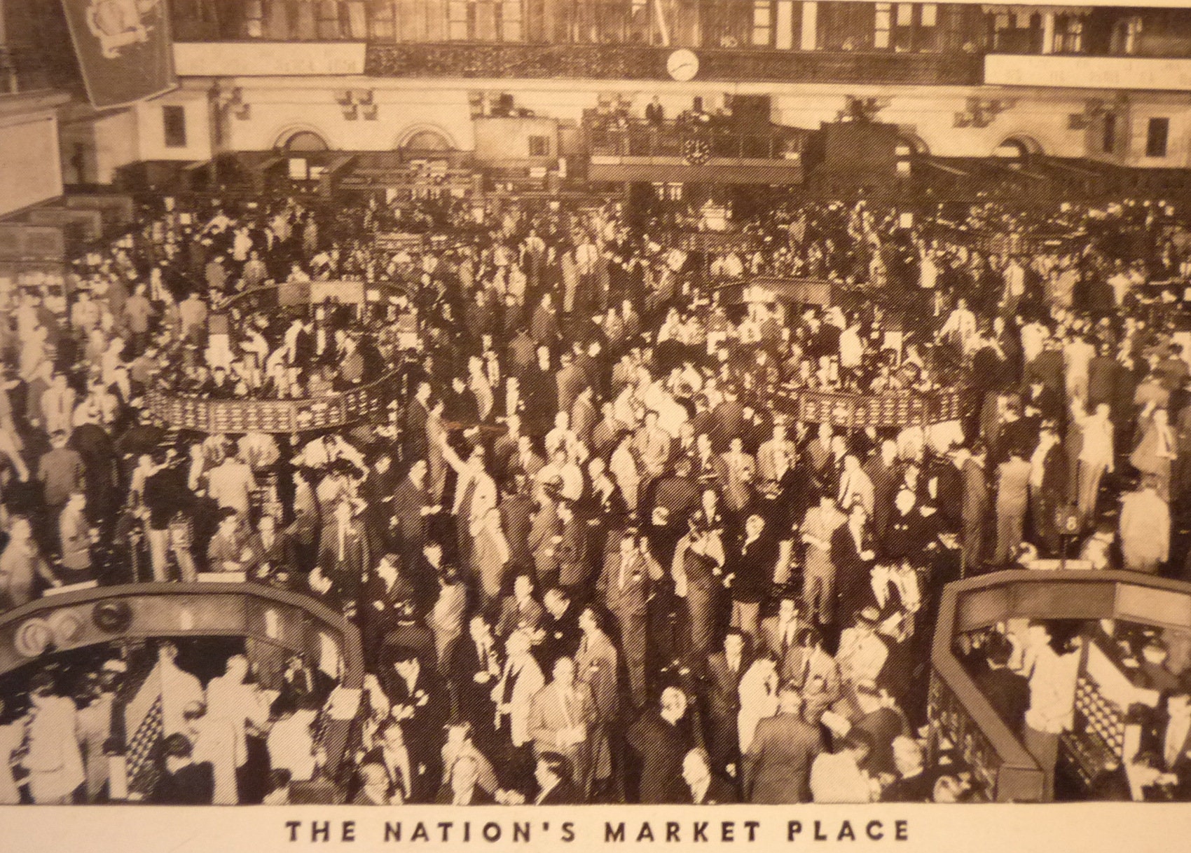 Wall Street Trading Floor of the New York Stock Exchange 1950s Retro ...