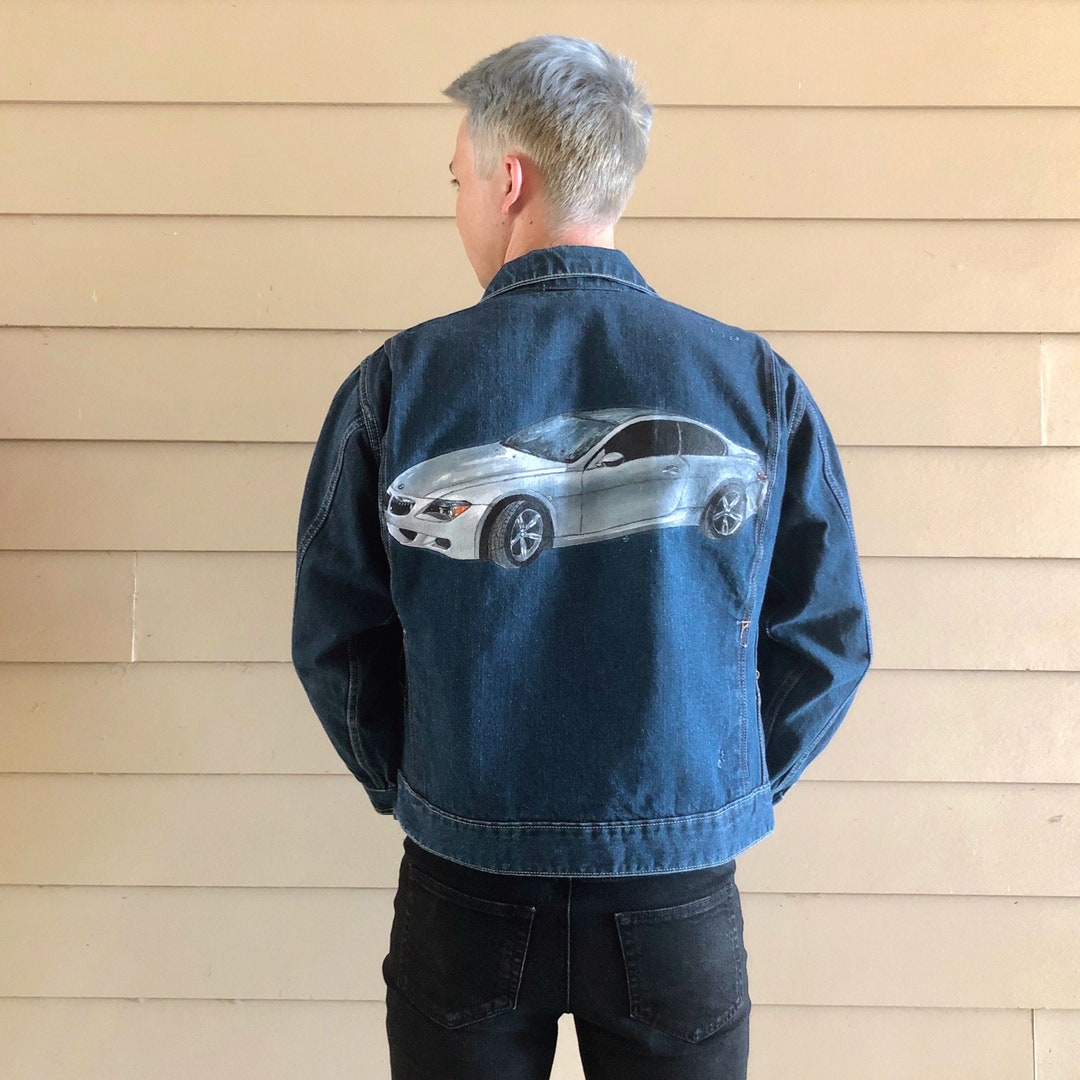 BMW M6 // Custom Hand Painted Denim Jacket // Car - Etsy