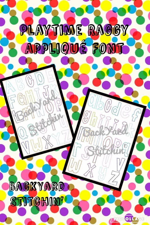 ITH 5 Inch Playtime Raggy Applique Font DIGITAL Embroidery | Etsy