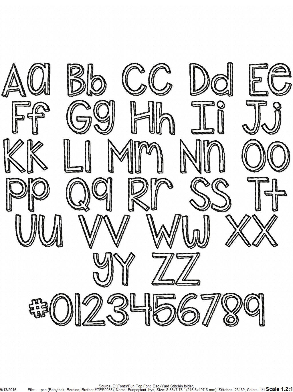 Fun Pop Font DIGITAL Embroidery Design 5 Sizes Included | Etsy