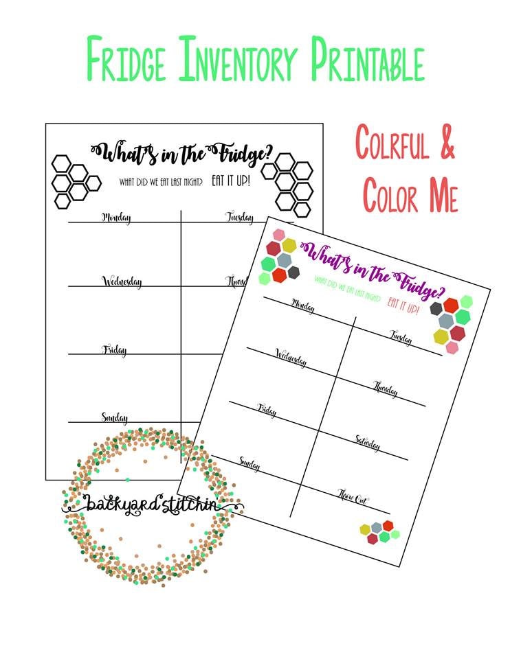 Fridge Inventory Printable, What's in the Fridge, Inventory Printable ...