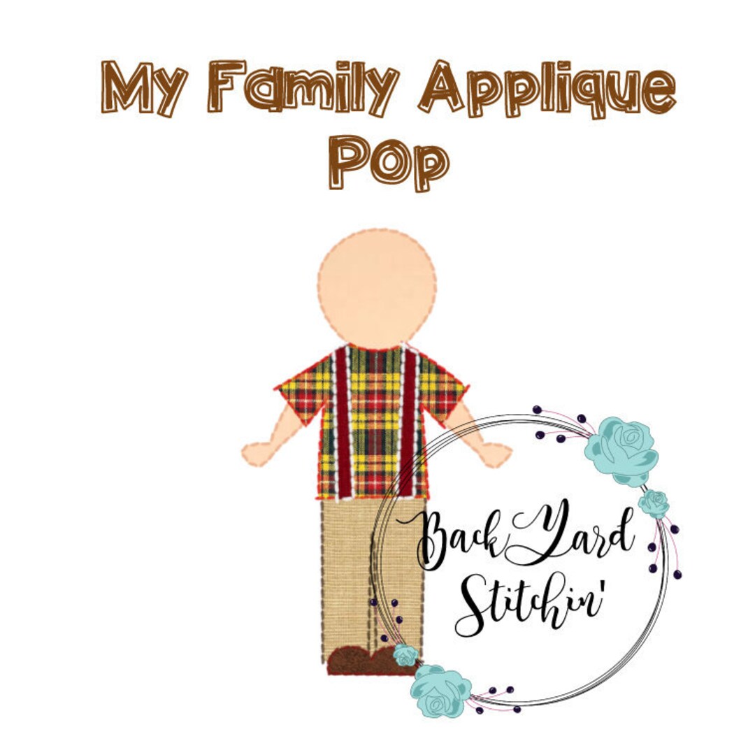 Pop My Family Photo Applique DIGITAL Embroidery Design - 5 Sizes ...