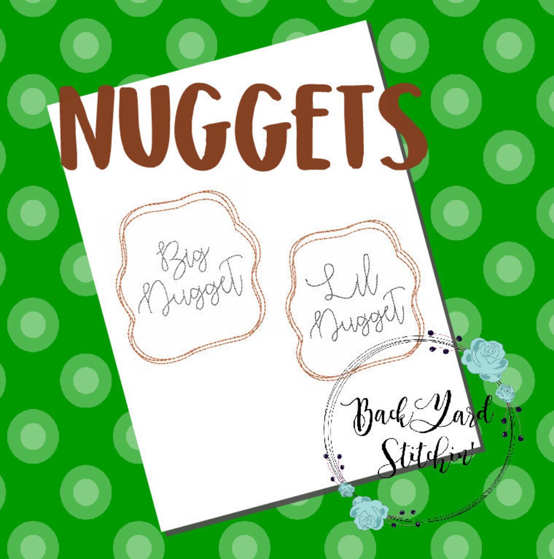 Chicken Nuggets Sketch Stitch DIGITAL Embroidery Design, Lil Nugget ...