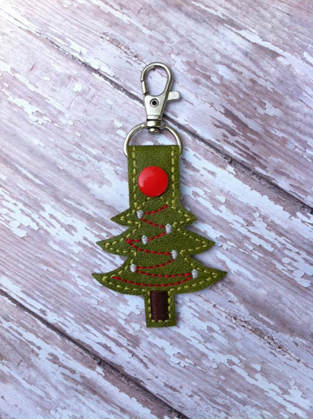 ITH Christmas Tree Snap Tab/key Fob DIGITAL Embroidery Design - Etsy